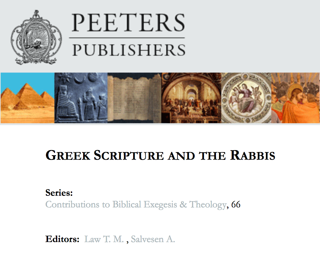 Greek Scripture and the Rabbis (European Seminar on Advanced Jewish ...